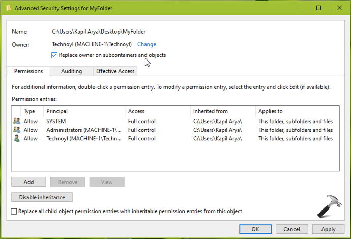 Take Ownership Of Files Or Folders In Windows 10 Take Ownership Of Files Or Folders In Windows 10